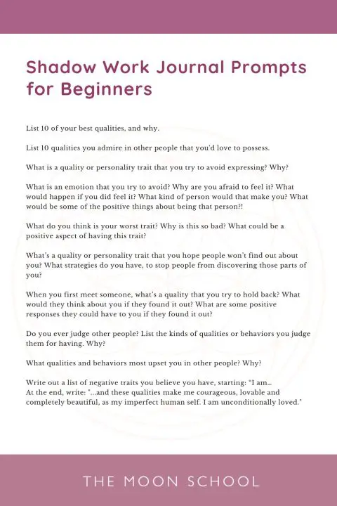 100 Best Shadow Work Prompts with FREE PDF Downloads! | The Moon School