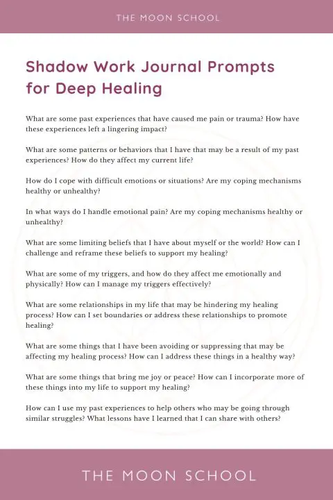 100 Best Shadow Work Prompts with FREE PDF Downloads! | The Moon School