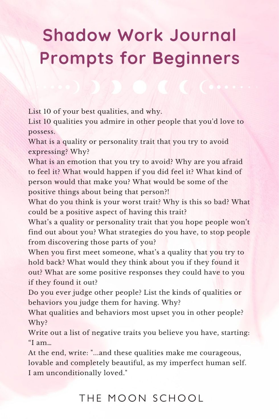 100 Best Shadow Work Prompts with FREE PDF Downloads! | The Moon School